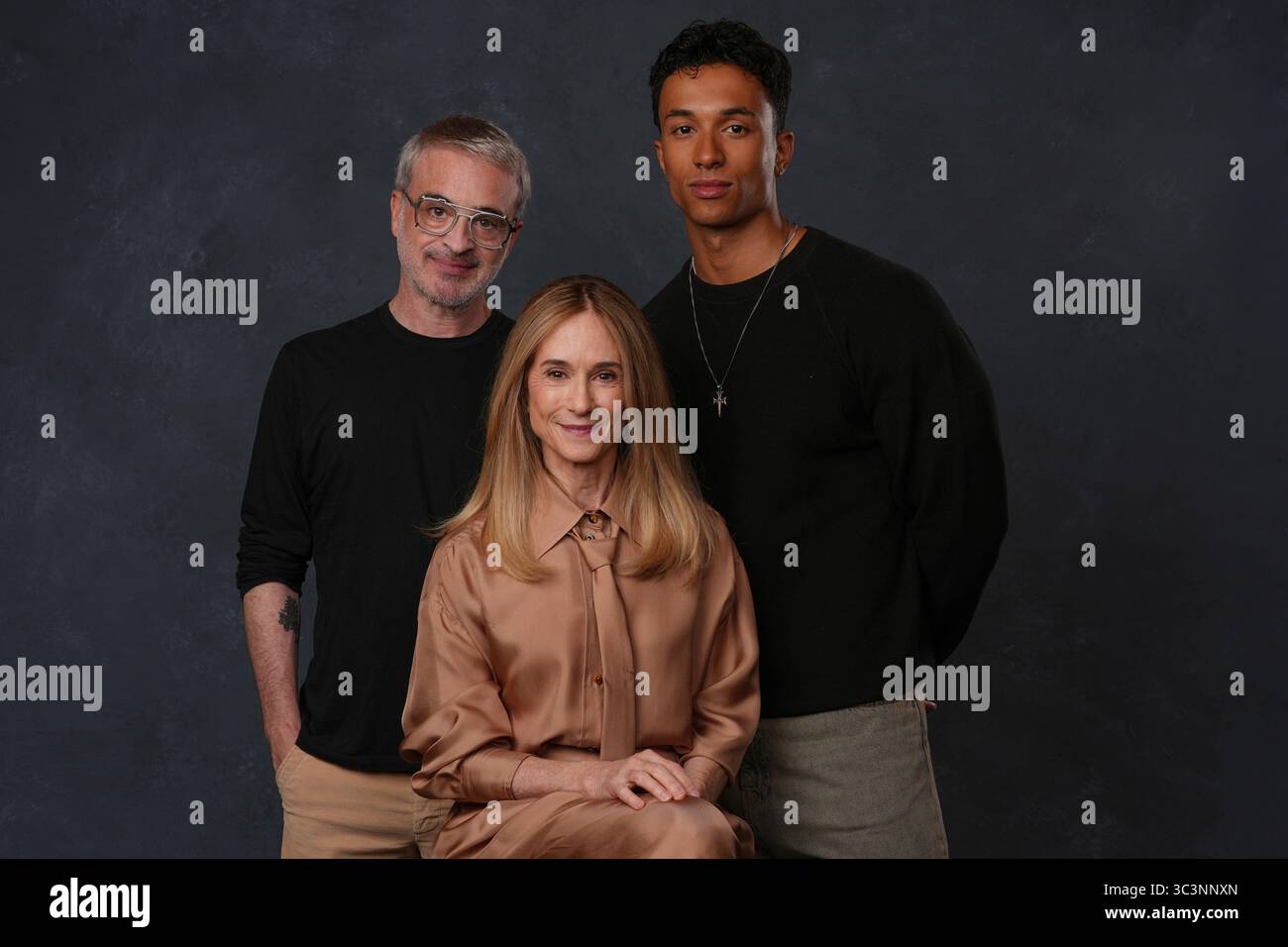Alex Kurtzman, from left, Holly Hunter, and Sandro Rosta pose for a ...