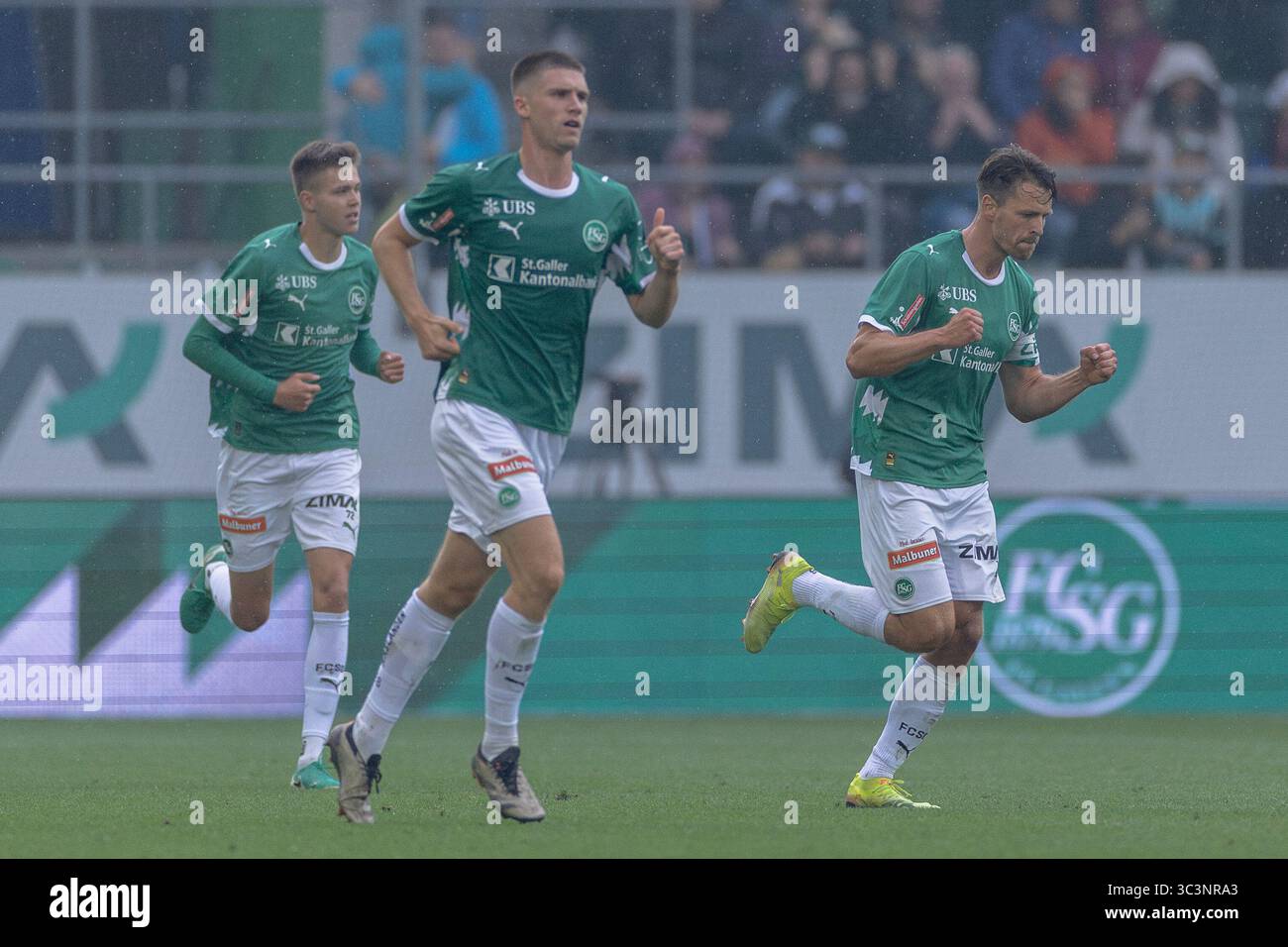 St. Gallen, Switzerland, July 26st 2025: Goalscorer Lukas Goertler (16 ...