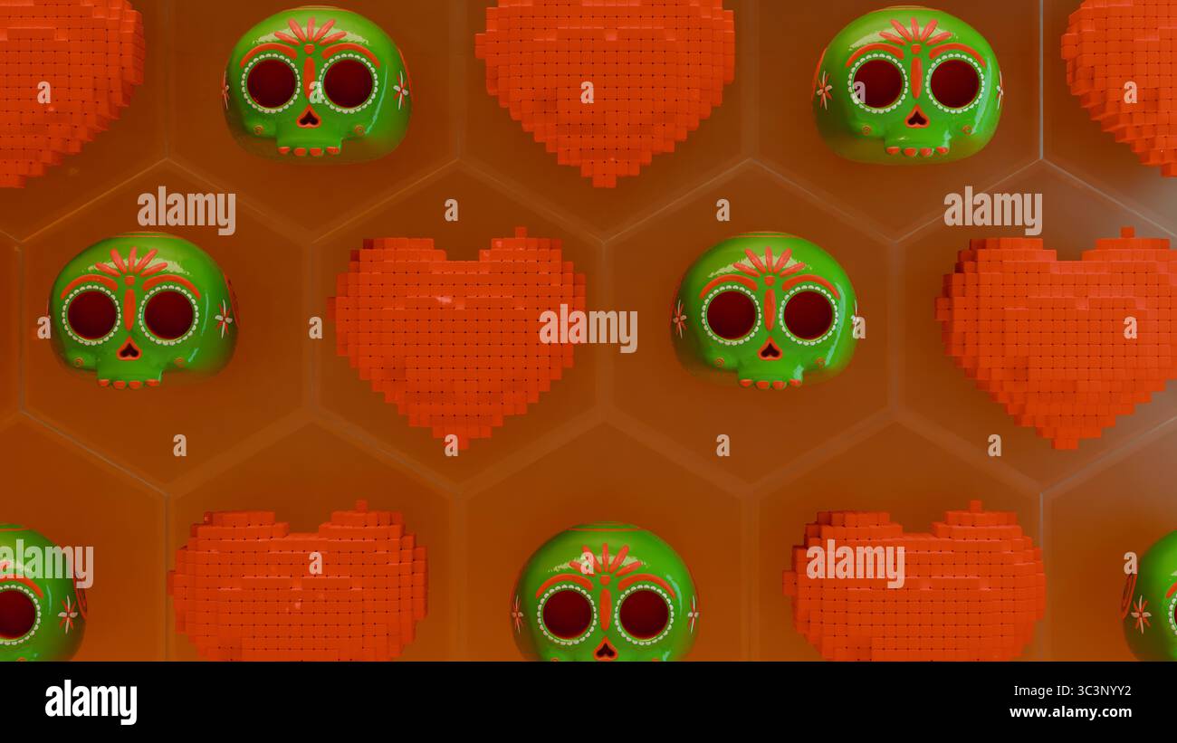 Orange 3d voxel geometric pattern hi-res stock photography and images ...