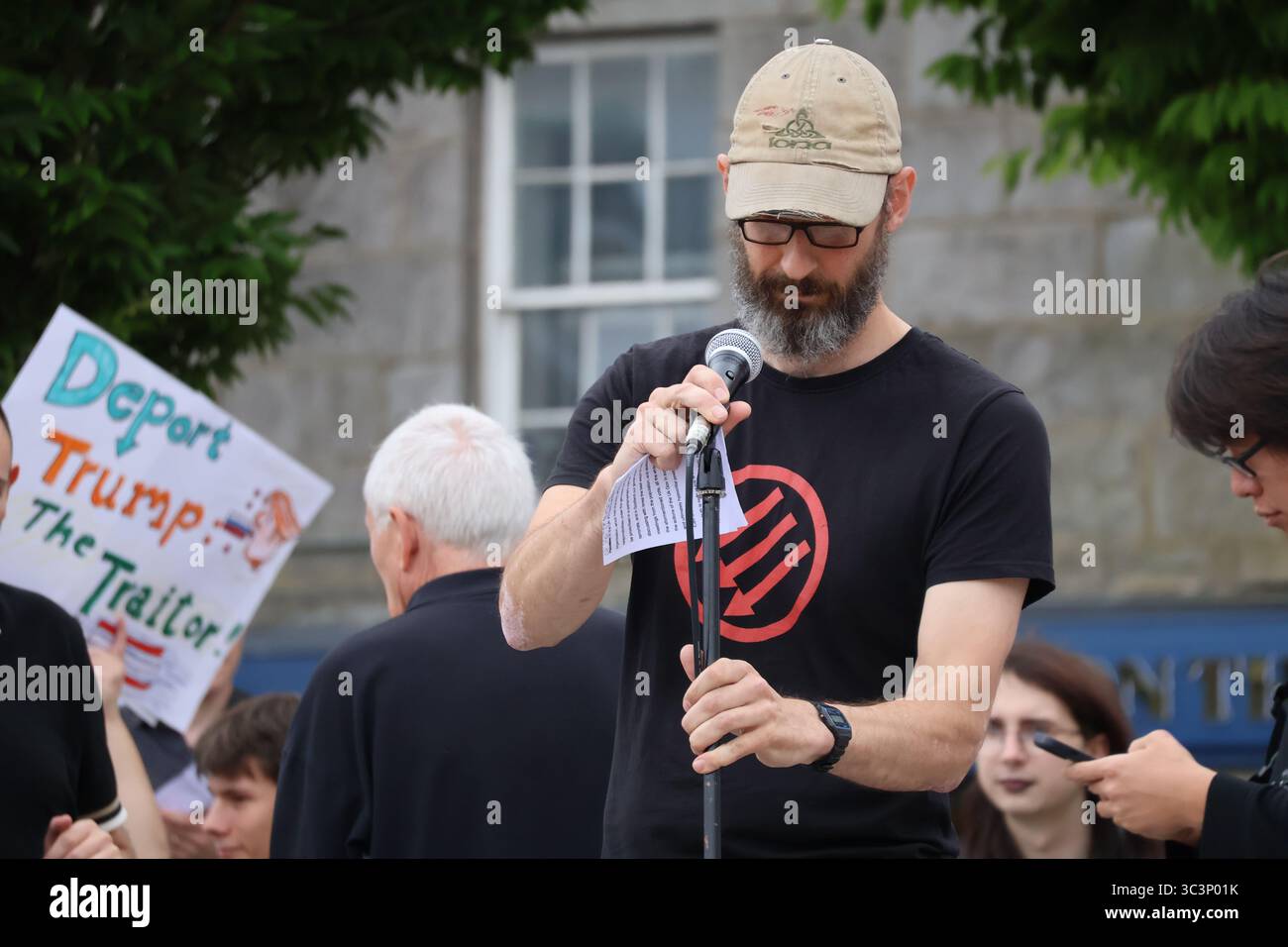 Aberdeen Scotland 26 July 2025 Speaker Addressing Protest Crowd on ...