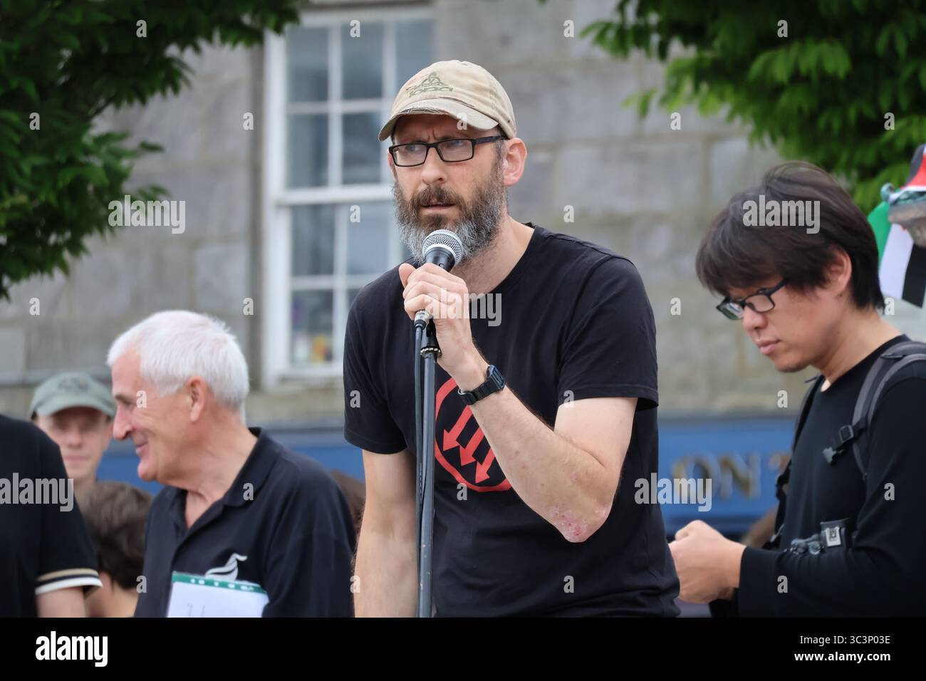 Aberdeen Scotland 26 July 2025 Speaker Addressing Protest Crowd on ...