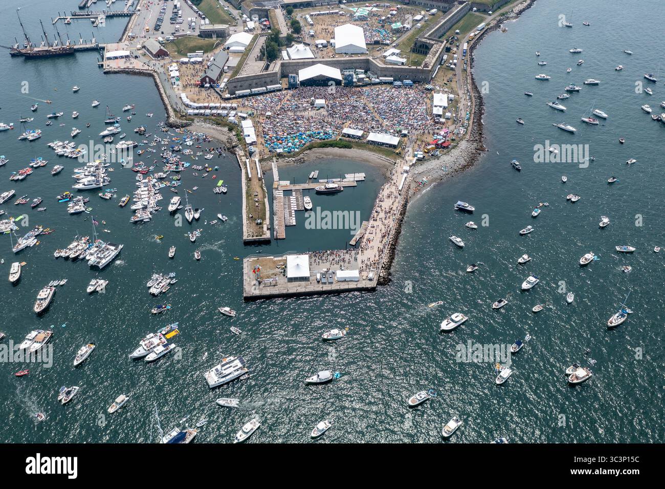 Aerial stock images of the 2025 Newport Folk Festival - Fort Adams ...