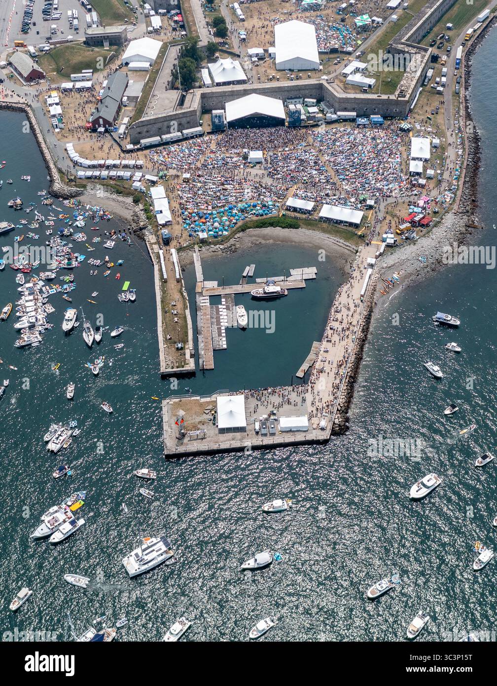Aerial stock images of the 2025 Newport Folk Festival - Fort Adams ...