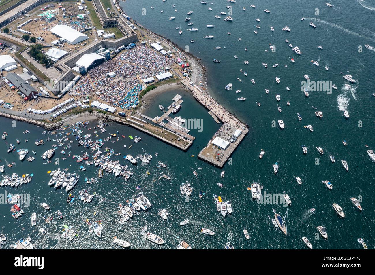 Aerial stock images of the 2025 Newport Folk Festival - Fort Adams ...