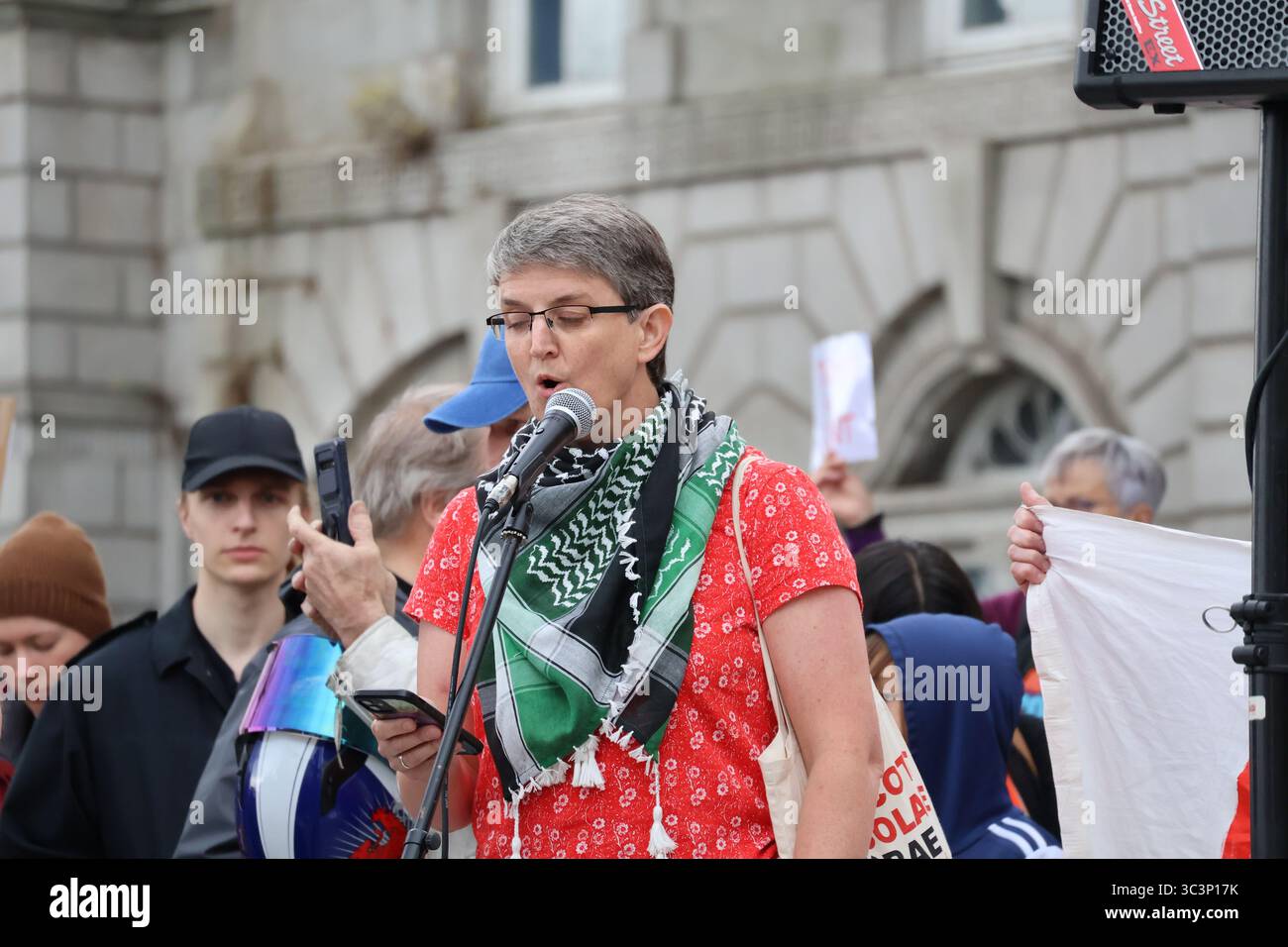 Aberdeen Scotland 26 July 2025 Speaker Addressing Protest Crowd on ...