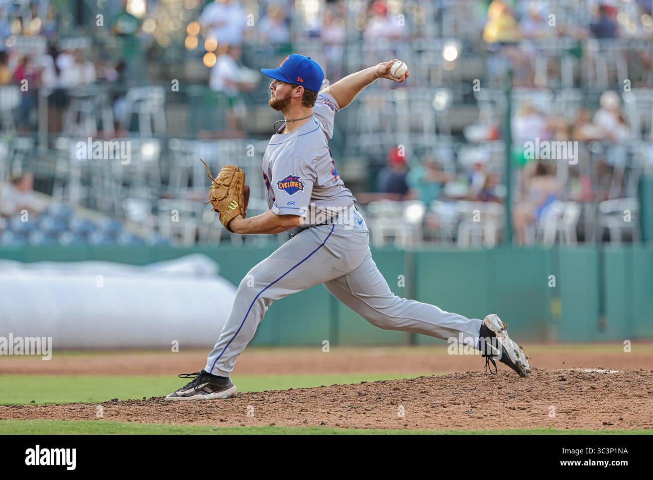 Greensboro, NC: Brooklyn Cyclones pitcher Josh Blum (40) delivers a ...