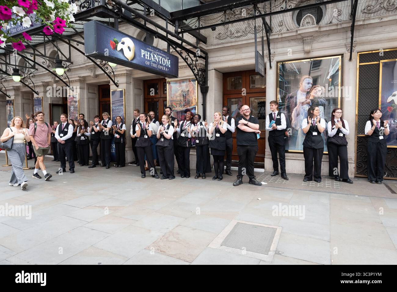 London, UK. 26 July, 2025. Staff from Her Majesty's Theatre, Haymarket ...
