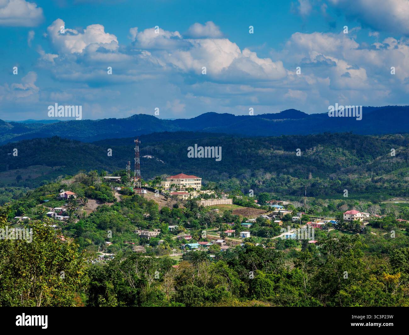 Landscape seen from El Castillo, Xunantunich Archaeological Site, Cayo ...