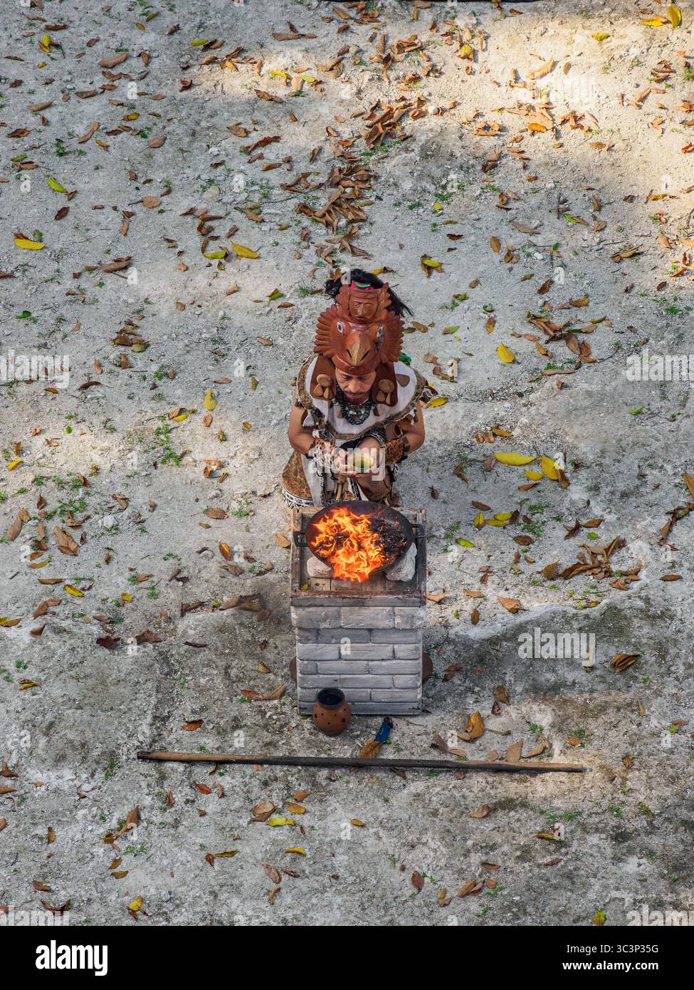 Mayan Ceremony at Plaza A, Cahal Pech Archaeological Reserve, San ...