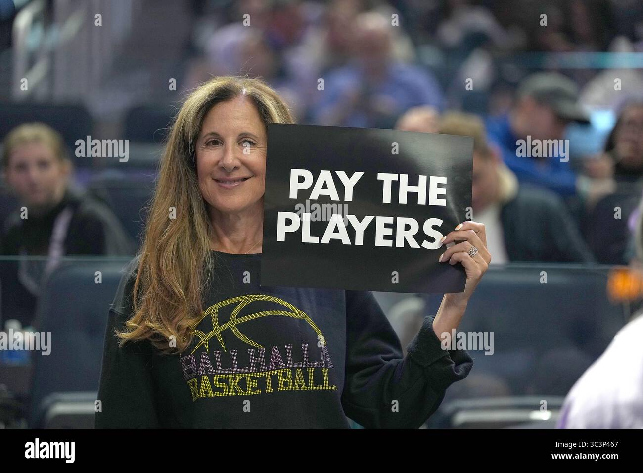 Golden State Valkyries fan shows her support for the WNBA players in a ...