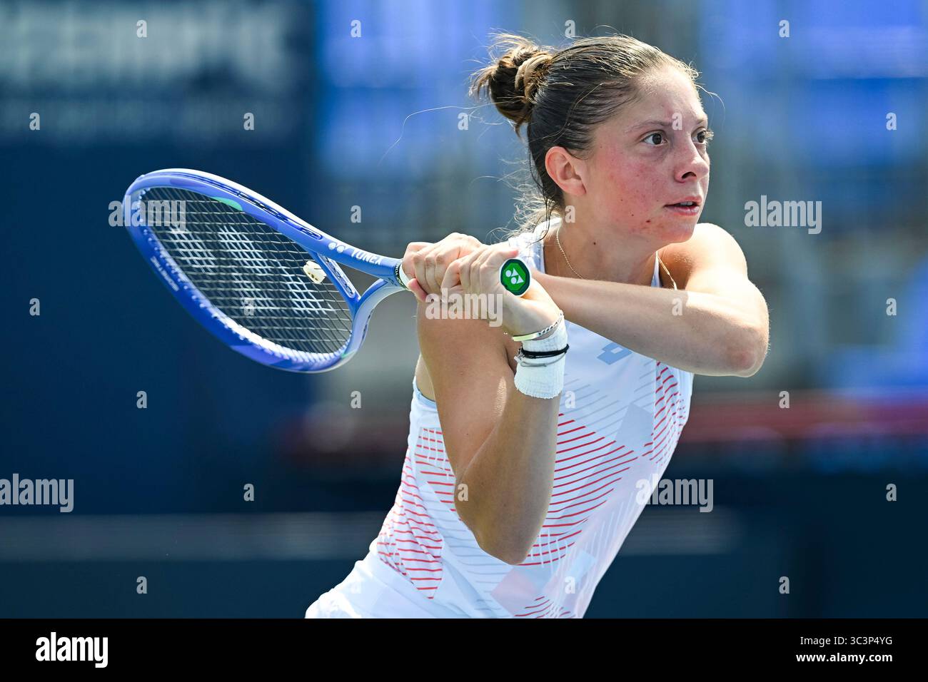 MONTREAL, QC - JULY 26: Antonia Ruzic (CRO) tracks the play during a ...