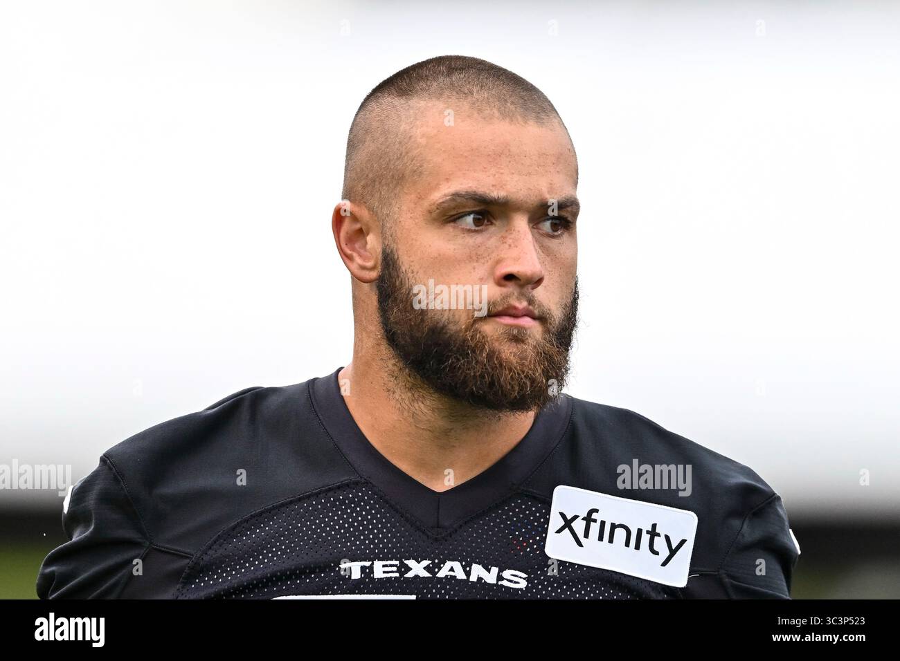 Houston Texans tight end Cade Stover (87) walks in prior to the team's ...