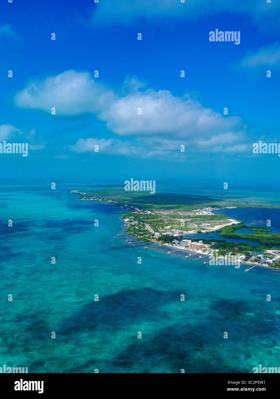 Ambergris Caye, aerial view, Belize District, Belize Stock Photo - Alamy
