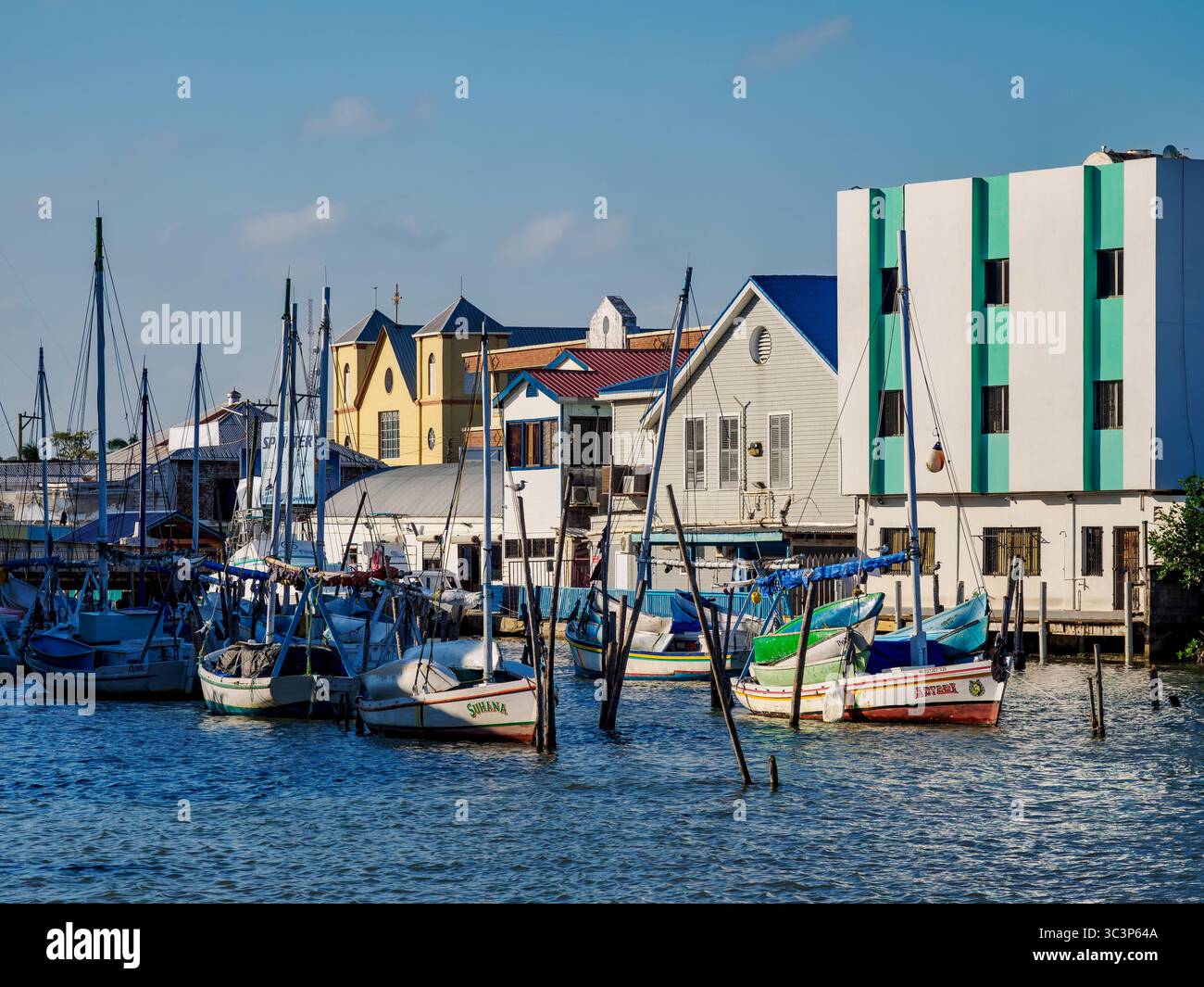 Waterfront of Belize City, Belize District, Belize Stock Photo - Alamy