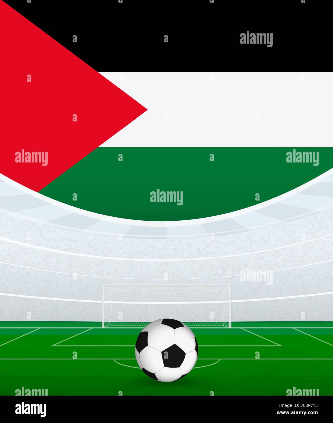 Palestine National Football Theme, Stadium and Soccer Ball. Soccer ...