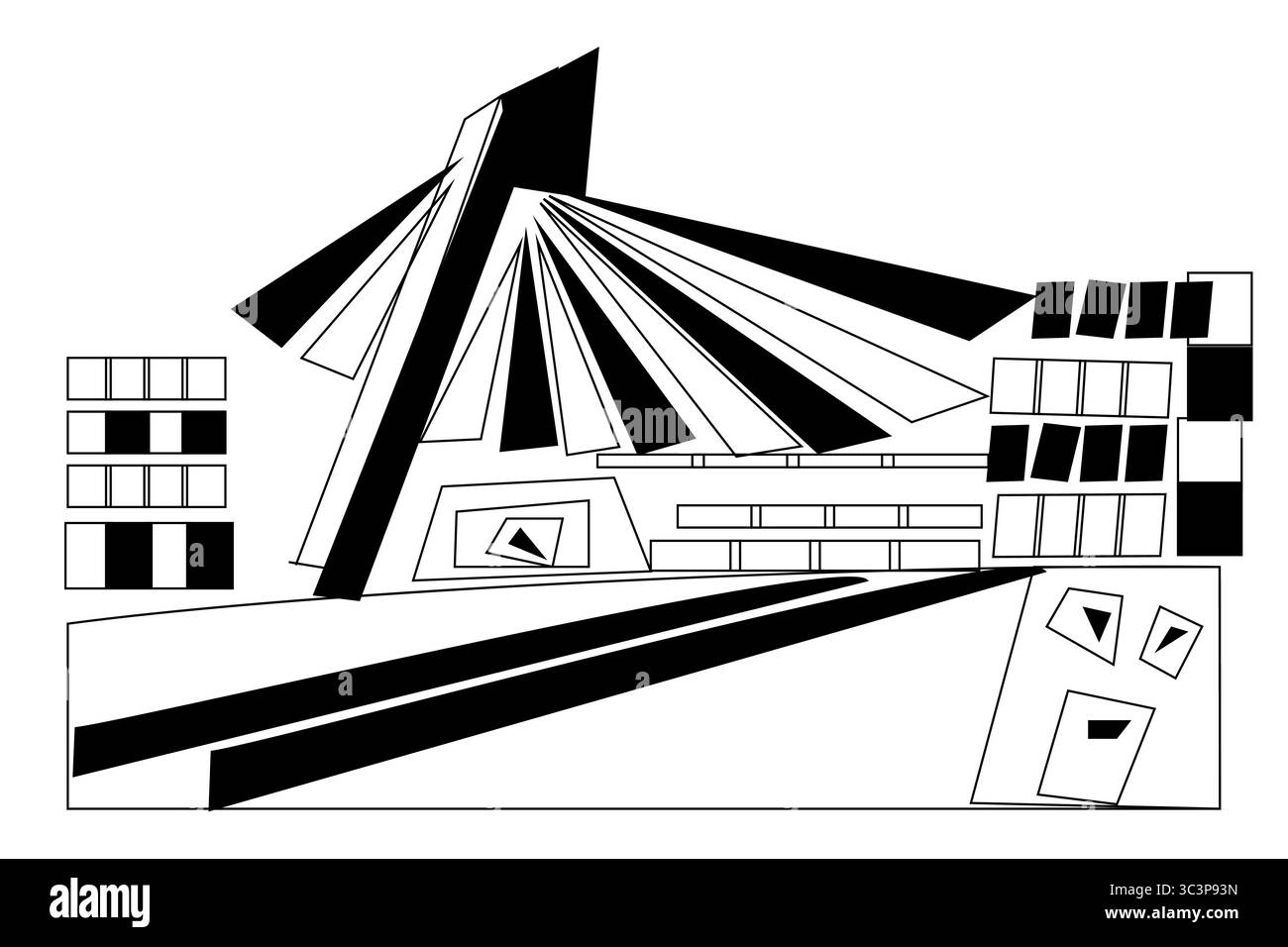 Featuring angular lines Black and White Stock Photos & Images - Alamy