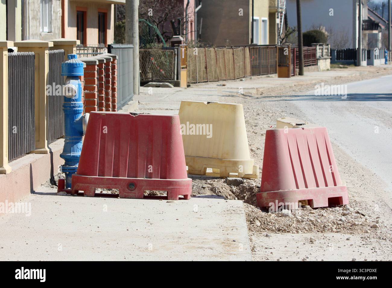 Yellow and red hazard barrier fence hi-res stock photography and images ...