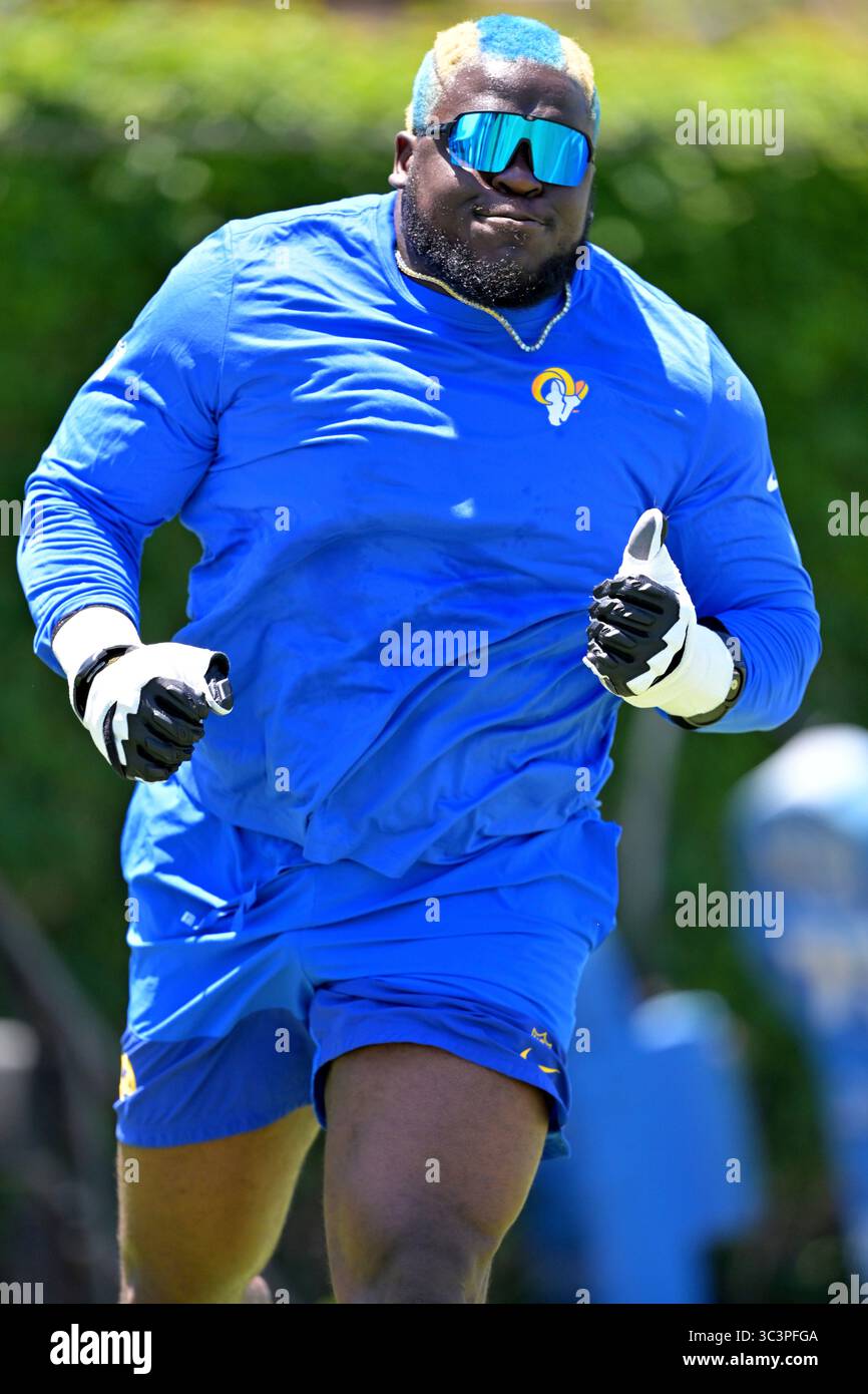Los Angeles Rams defensive tackle Poona Ford works out during NFL ...