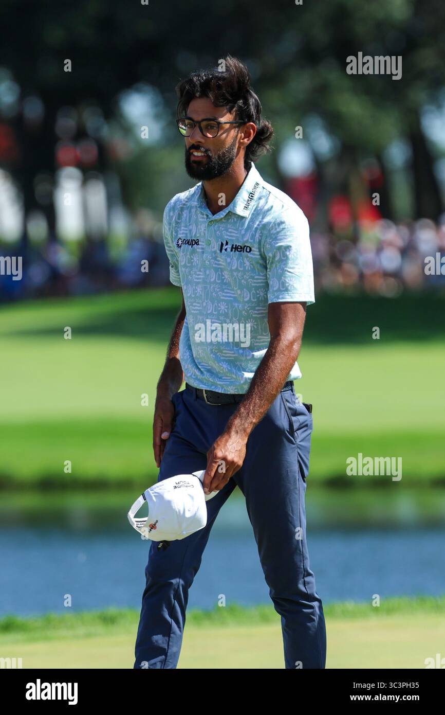 July 26th, 2025: Akshay Bhatia of the United States looks on after ...