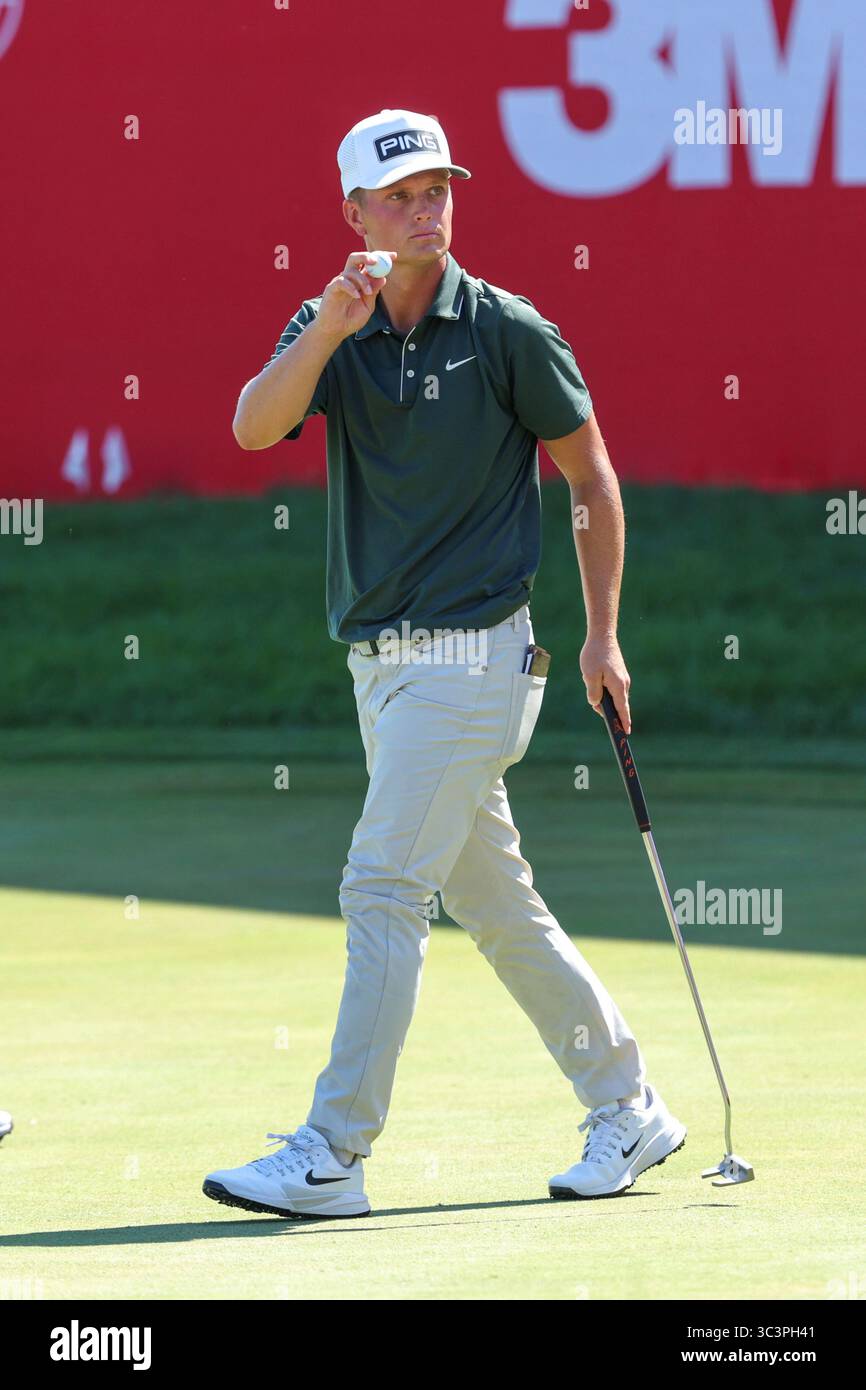 July 26th, 2025: William Mouw of the United States reacts to his putt ...