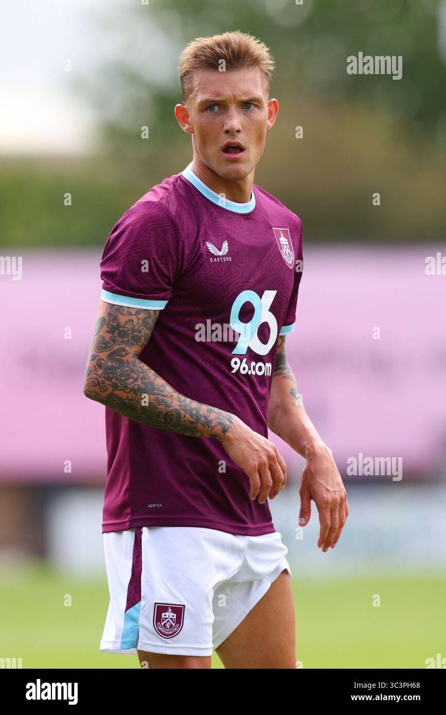 Shrewsbury, England, 26th July 2025. Oliver Sonne of Burnley during the ...
