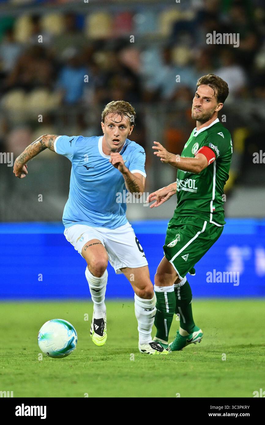 Nicolò Rovella of S.S. Lazio and Luca Palmiero of U.S. Avellino are in ...