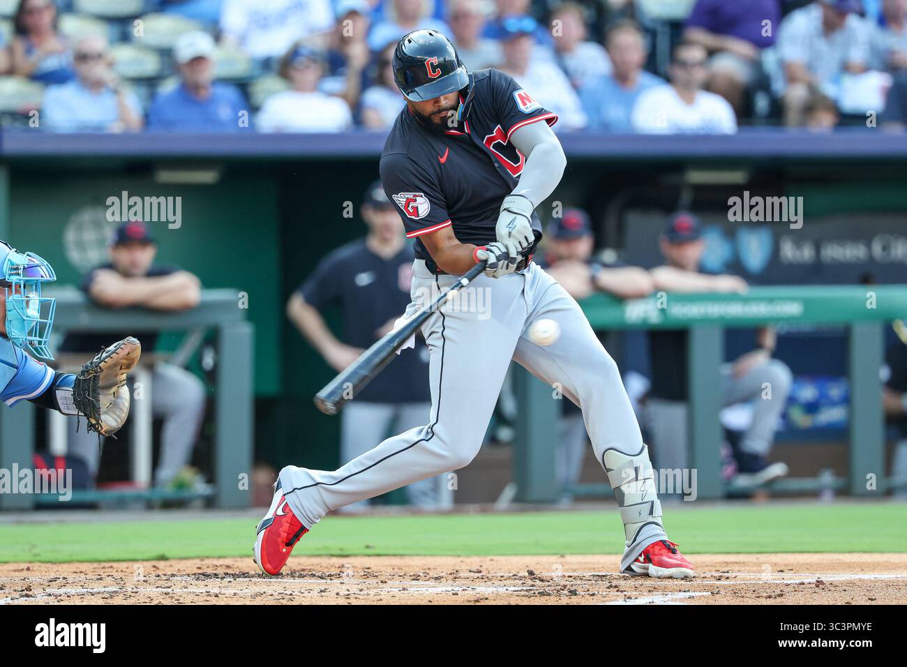 Kansas City, MO, USA. 26th July, 2025. Cleveland Guardians right ...