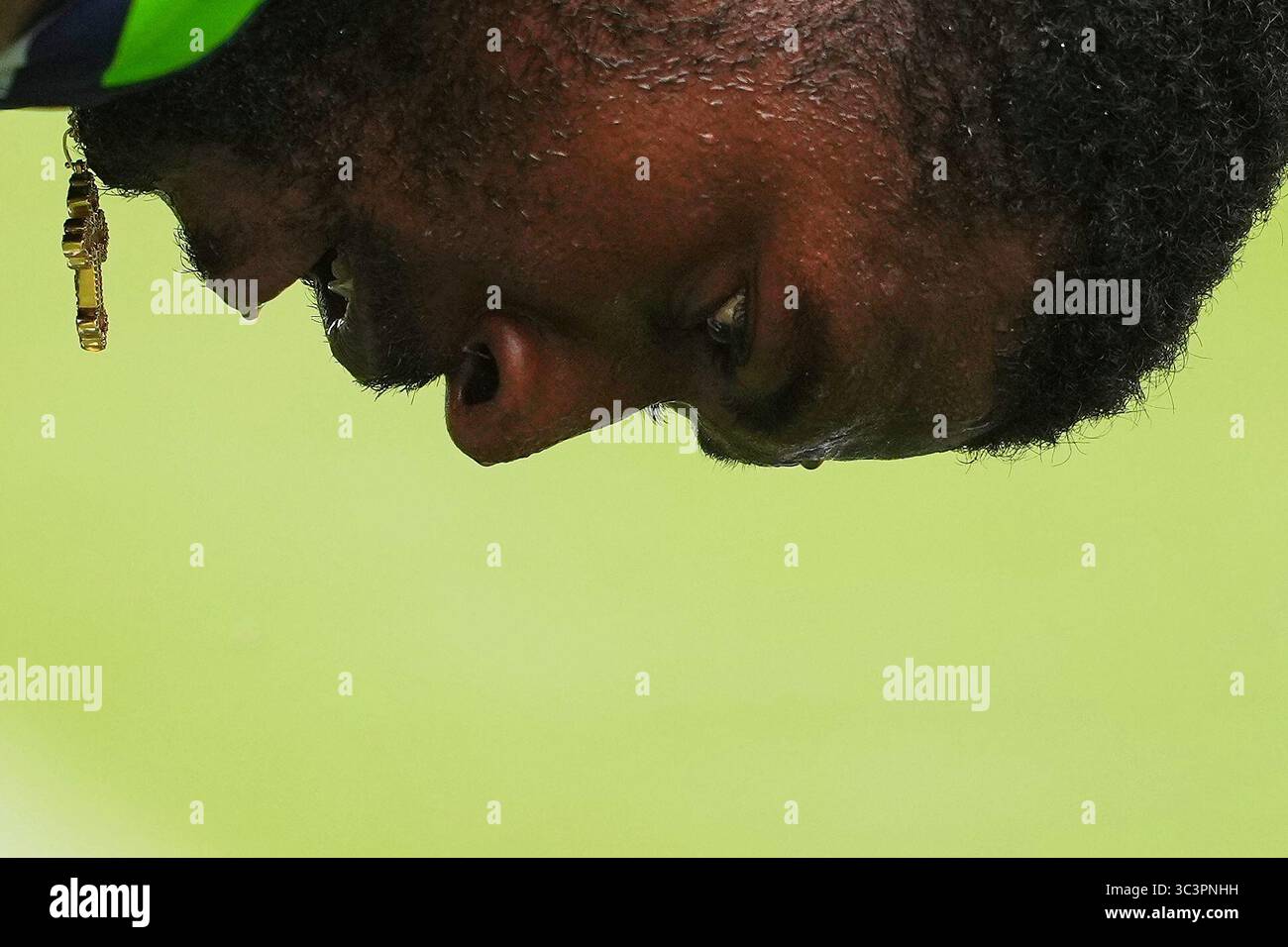 Seattle Seahawks wide receiver Steven Sims looks down while stretching ...