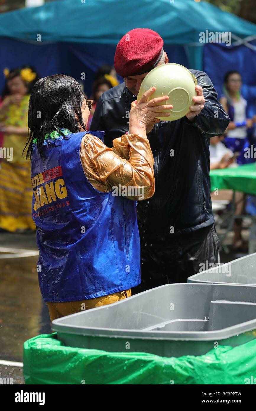 NEW YORK, NEW YORK – JULY 26: Mayoral candidate Curtis Sliwa dove into ...