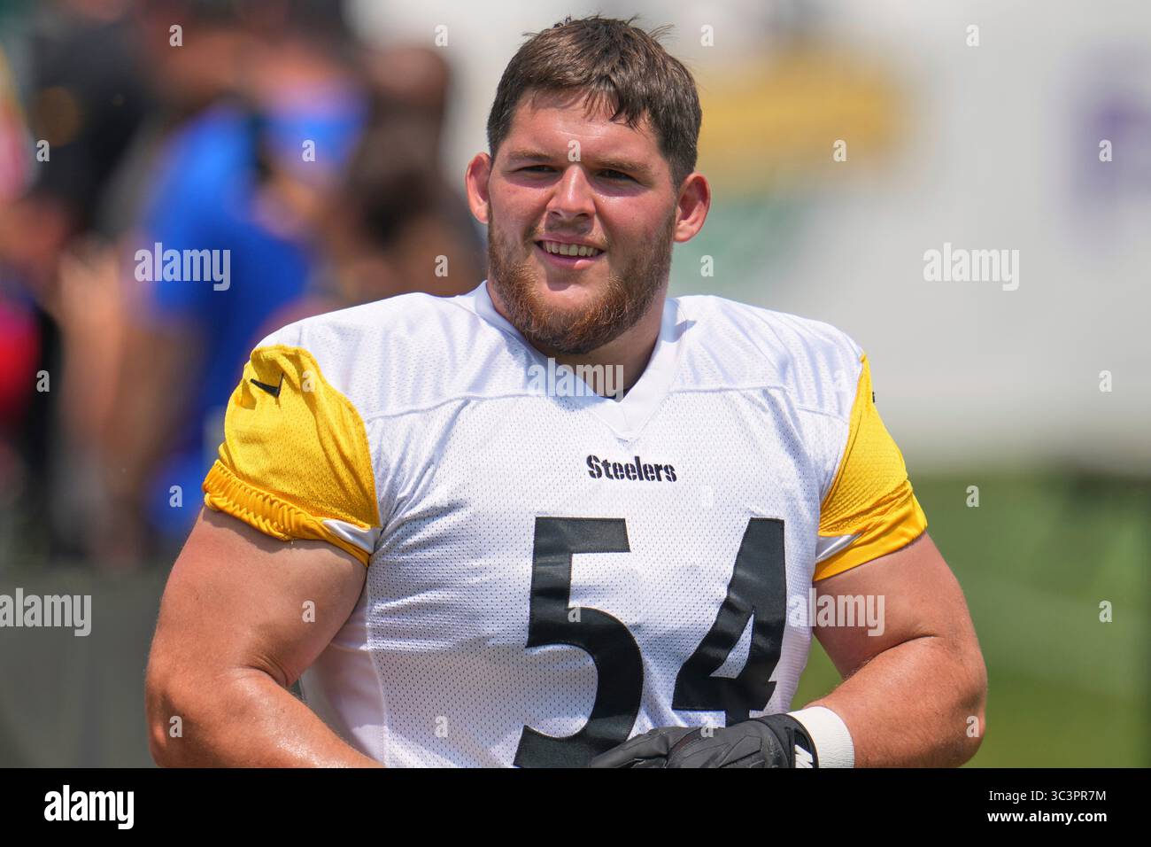 Pittsburgh Steelers center Zach Frazier (54) walks to the practice ...