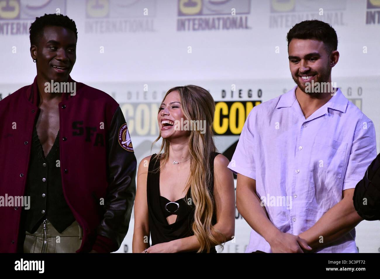 Karim Diane, from left, Bella Shepard, and George Hawkins attend a ...