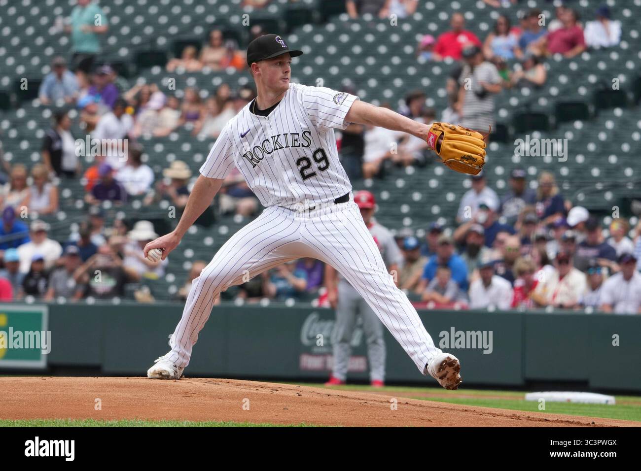 Denver CO, USA. 23rd July, 2025. Colorado pitcher Tanner Gordon (29 ...