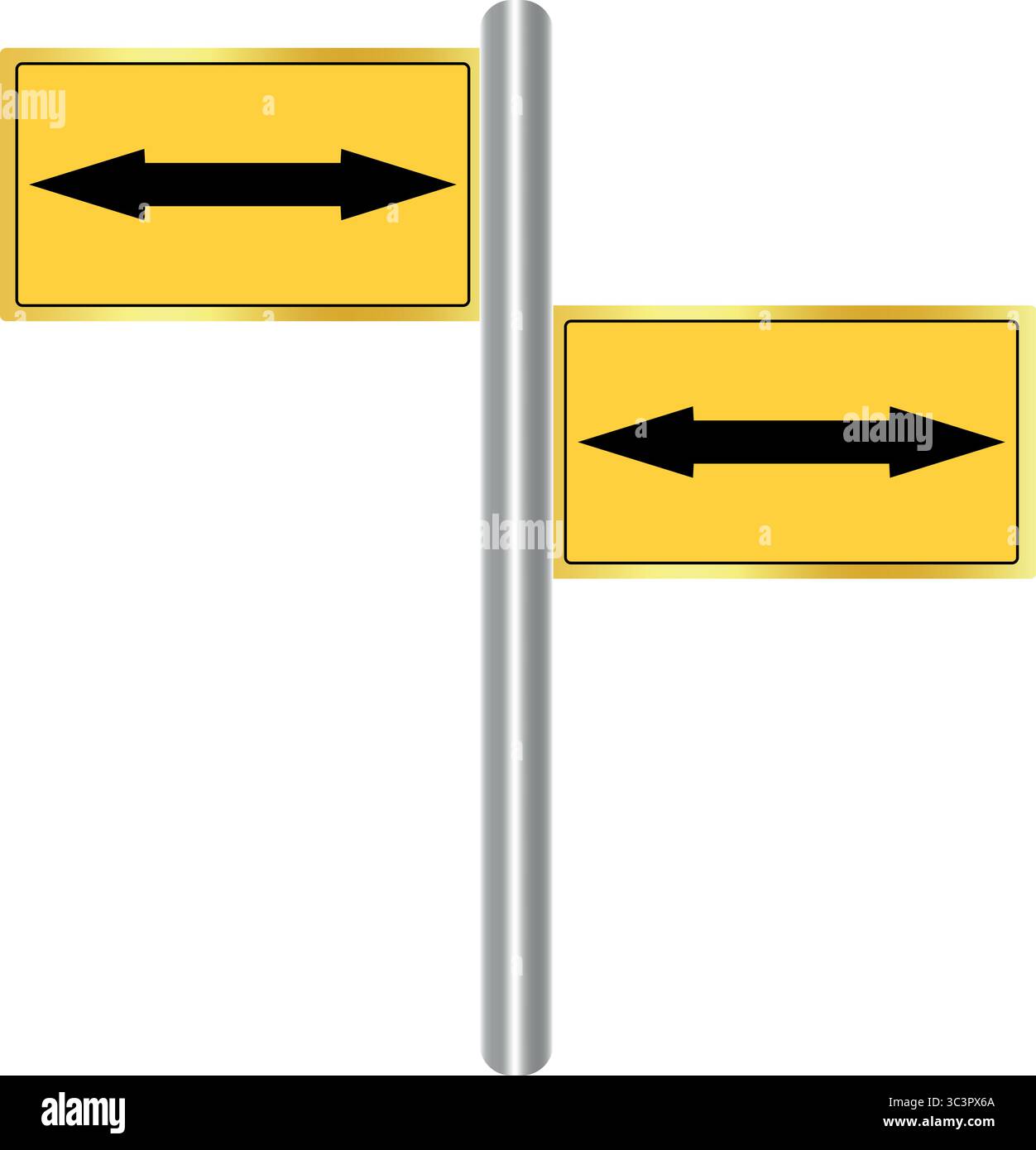 Directional road signs indicating two-way traffic, symbolizing choices ...