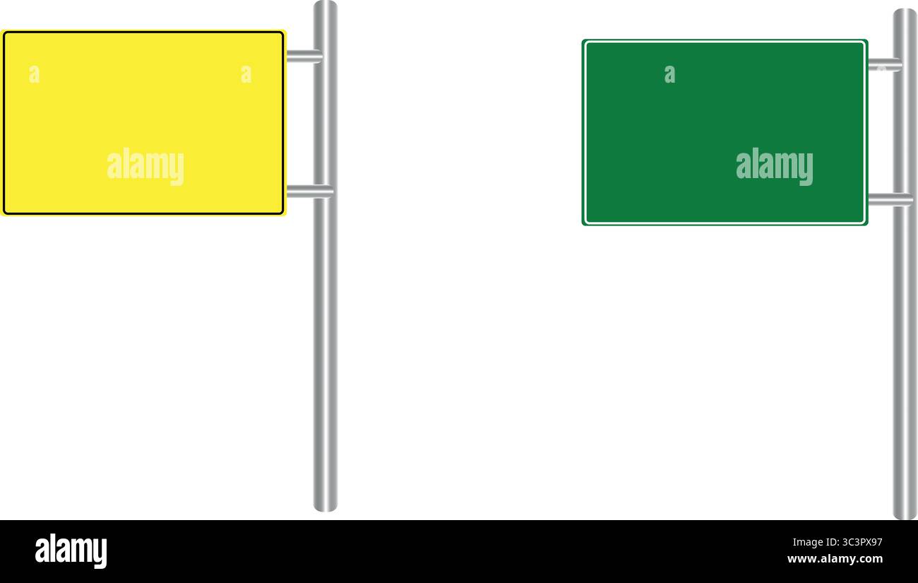 Road signs with blank space for directions, information, or design ...