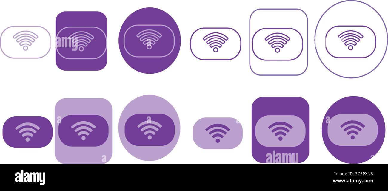 Modern WiFi symbols in various shapes and colors, perfect for tech and ...