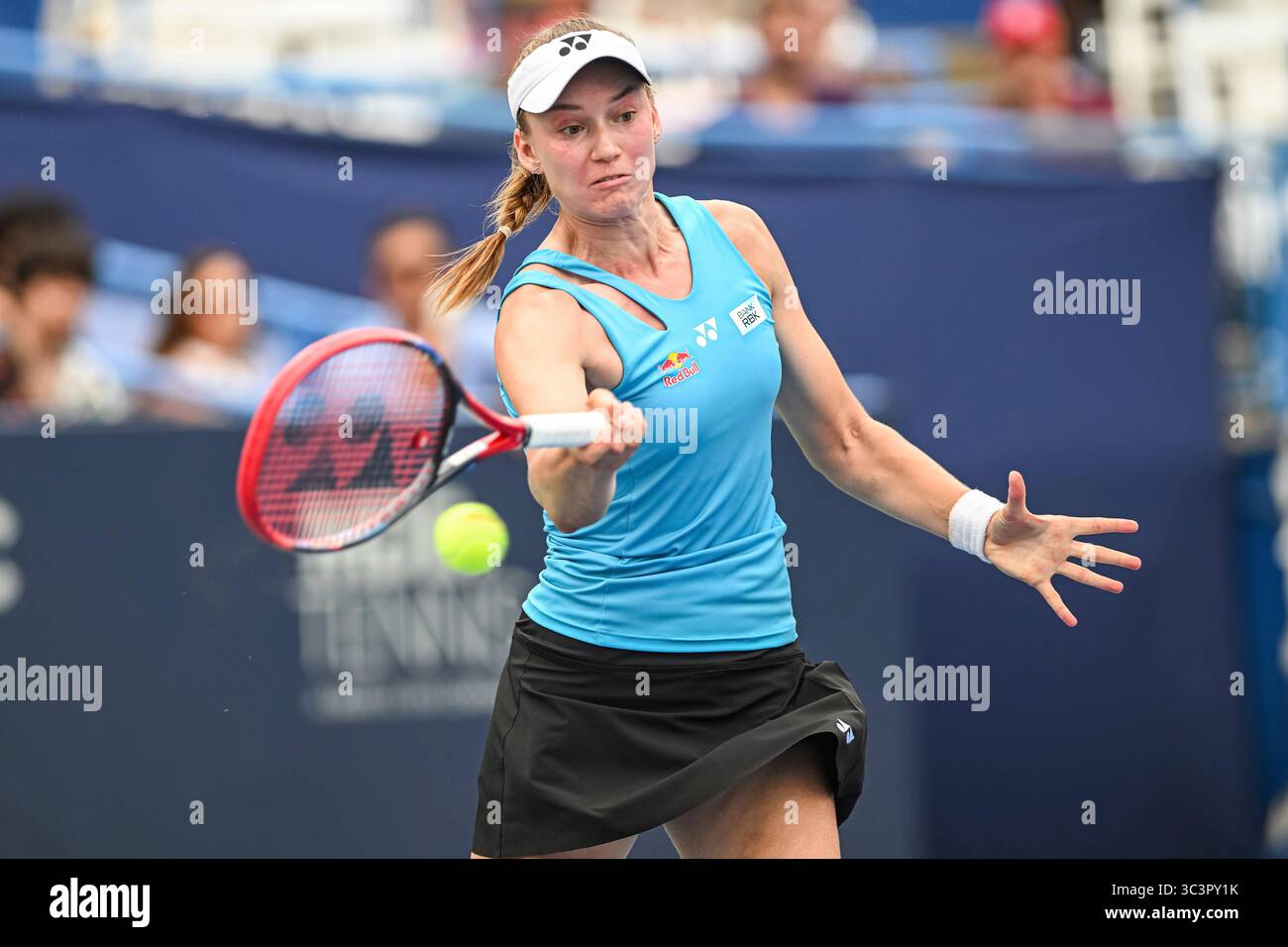 July 26, 2025, Washington, D.C, U.S: ELENA RYBAKINA hits a forehand ...