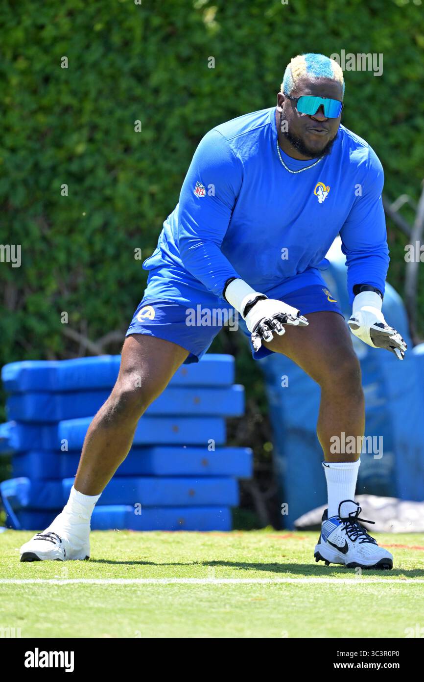 Los Angeles Rams defensive tackle Poona Ford works out during NFL ...