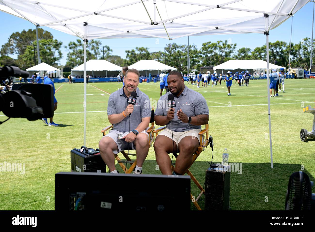 NLF Network talent Chris Rose, left, and Maurice Jones-Drew broadcast ...