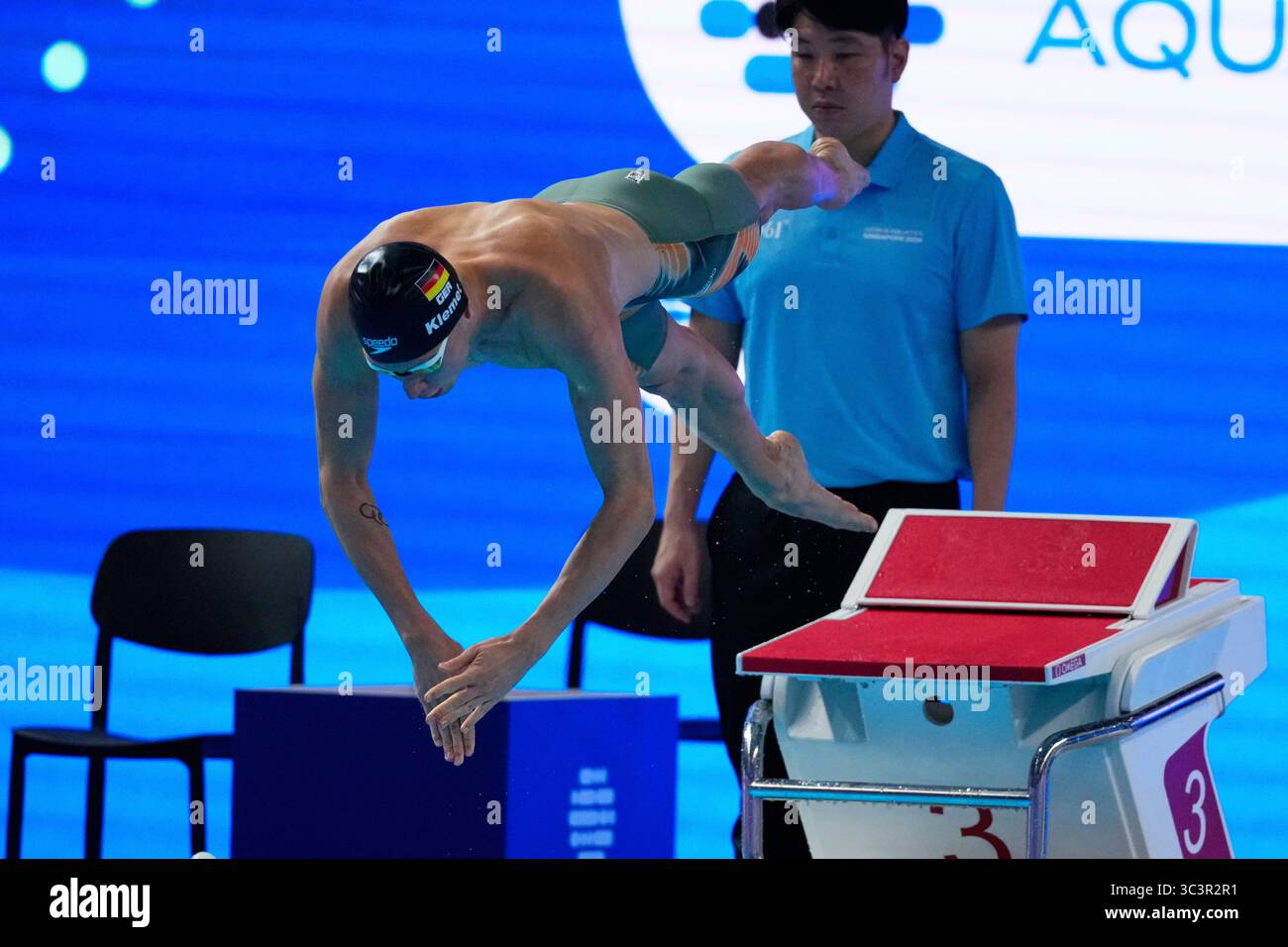Oliver Klemet of Germany competes in the men's 400-meter freestyle heat ...