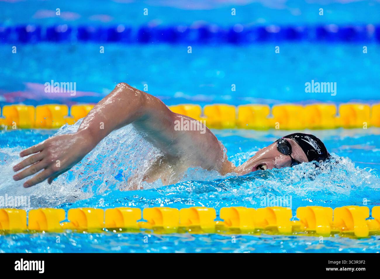 Lukas Martens of Germany competes in the men's 400-meter freestyle heat ...