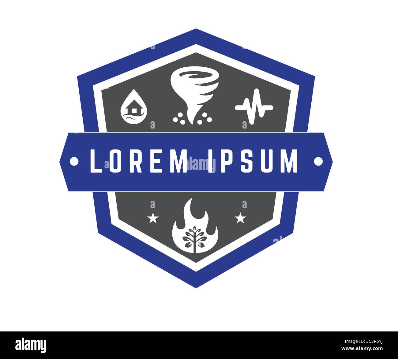 Various natural disaster management icon based logo vector illustration ...