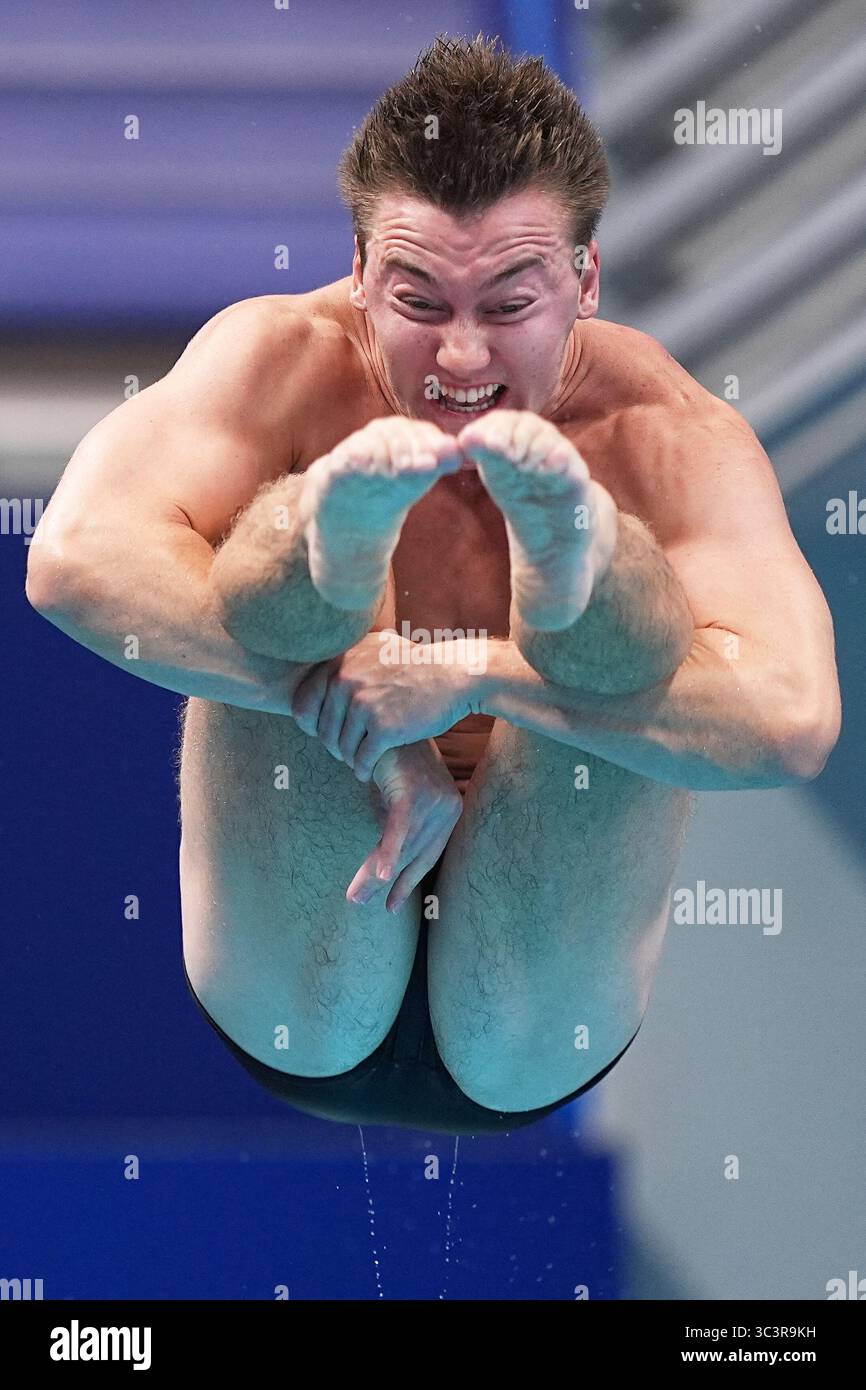 Nick Harris of the United States competes in the men's 1m springboard ...