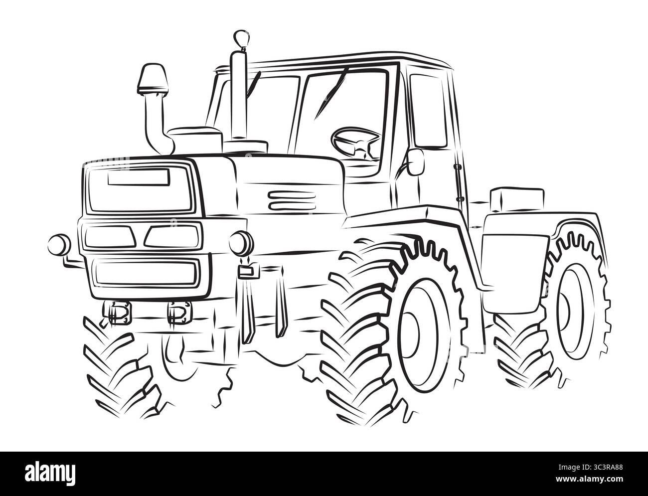 The Sketch of a big heavy tractor Stock Vector Image & Art - Alamy