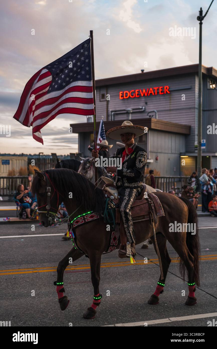 Seattle, USA. 26th Jul 2025. Just after 7:30pm The Seattle Seafair ...