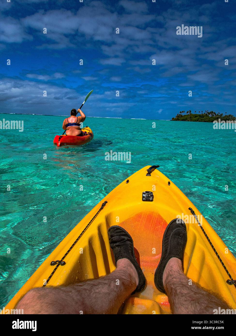 Kayaking in Lagoon Stock Photo - Alamy