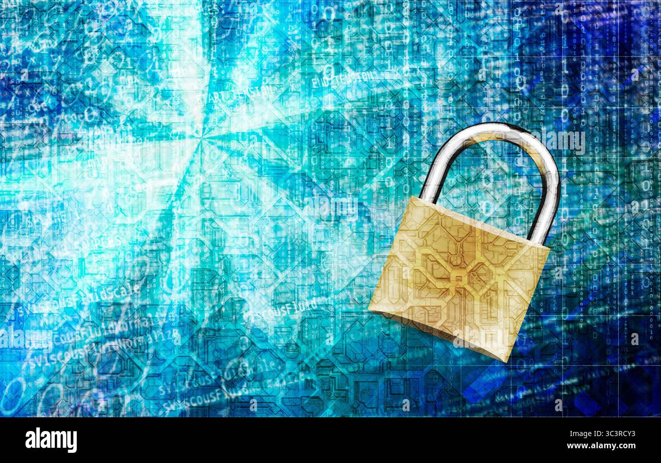 technology background and lock, concept for computer security and ...