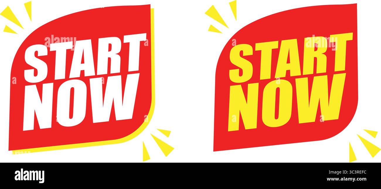 Start Now Label Sticker – Vector Tag for Call to Action, Motivation ...
