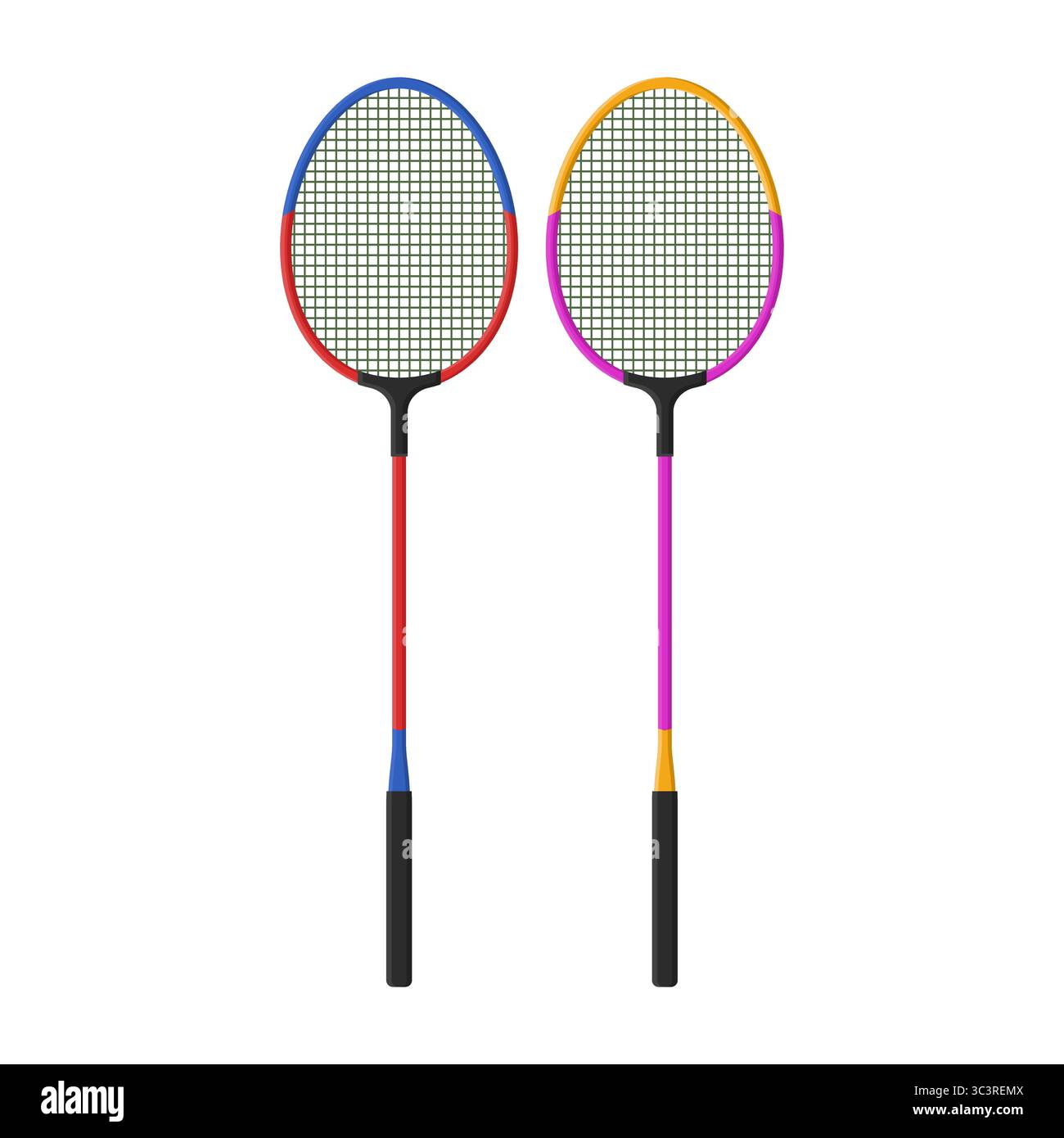 Badminton Racket Sports Equipment Vector. Badminton Racket on White ...