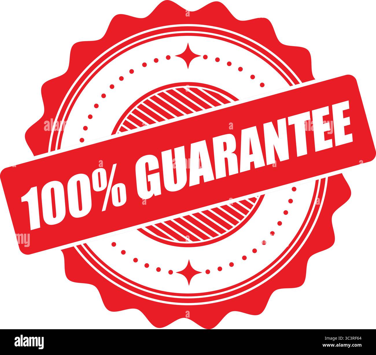 100% Guarantee Badge Label – Vector Certified Seal for Trust, Quality Assurance, and Customer ...