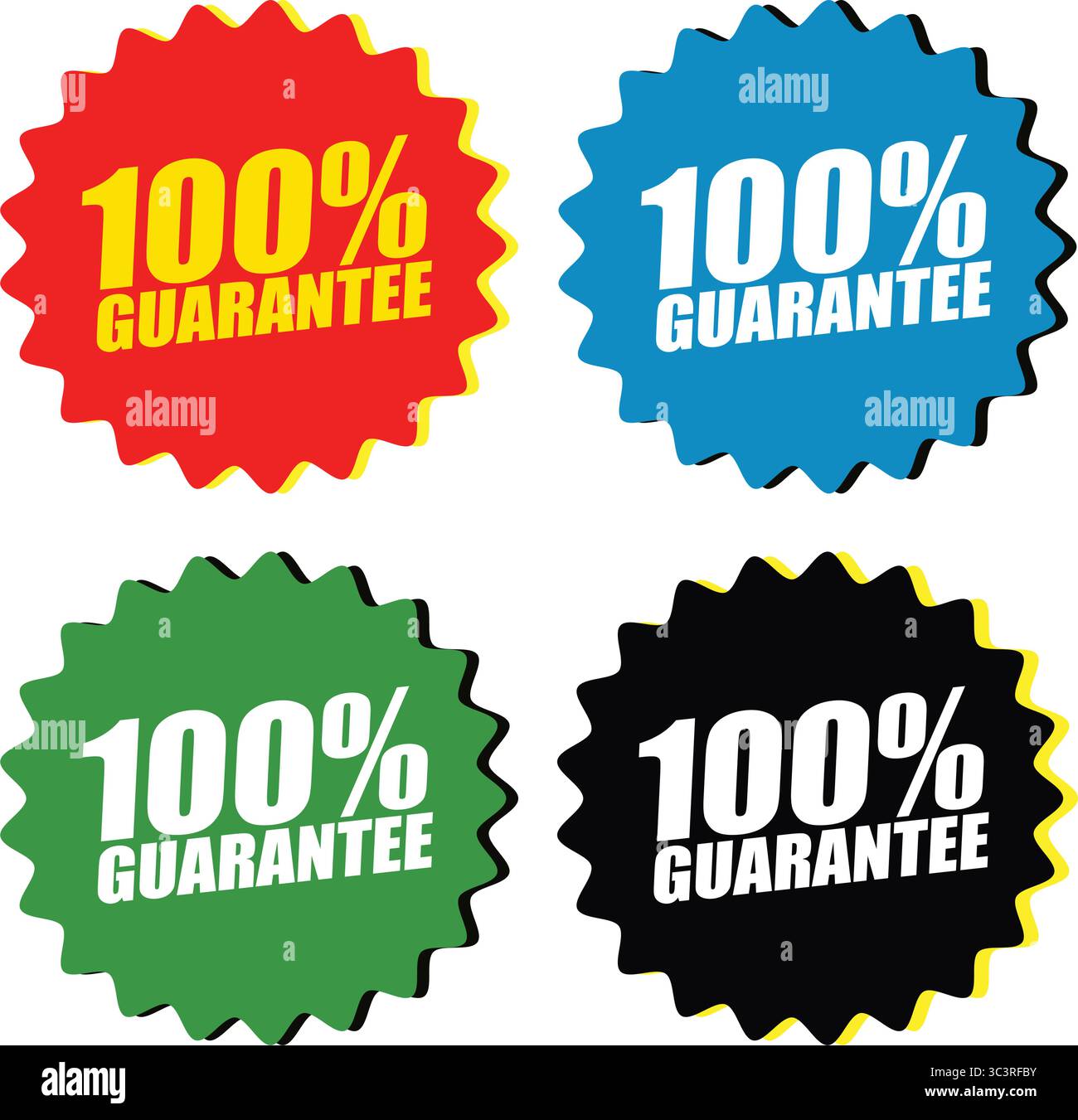 100% Guarantee Badge Label – Vector Certified Seal for Trust, Quality ...